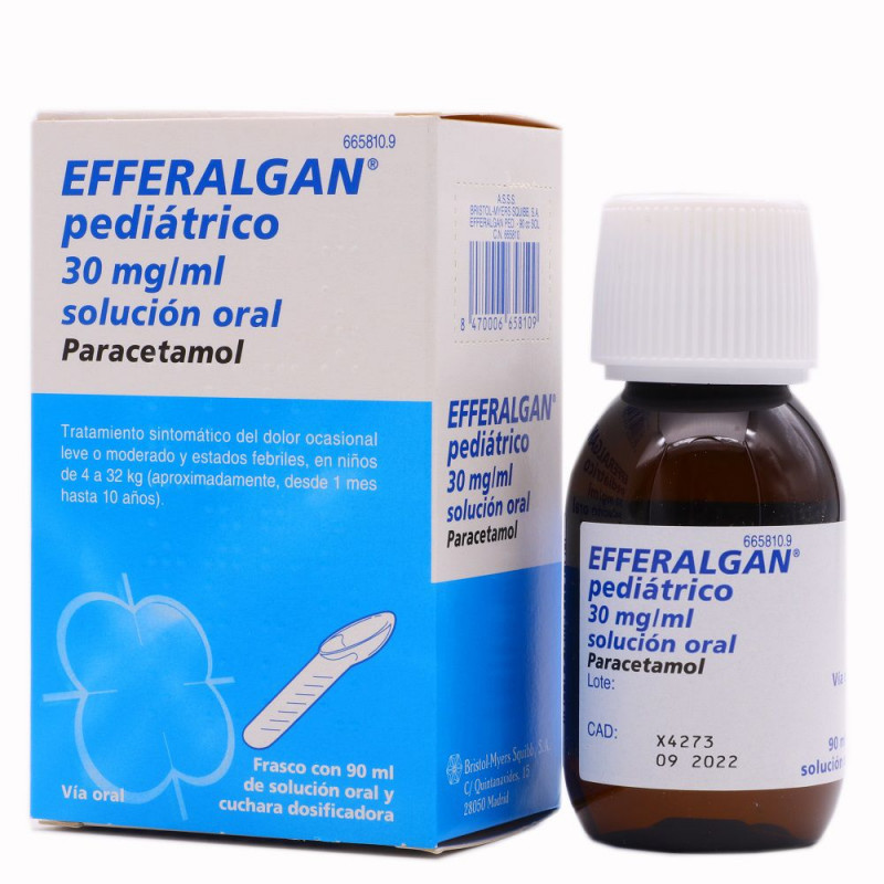 EFFERALGAN Pediátrico 30 mg/ml Solución Oral 1 Frasco 90 ml